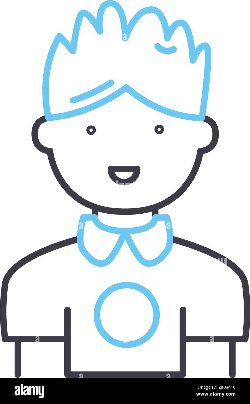 footballer line icon, outline symbol, vector illustration, concept sign ...