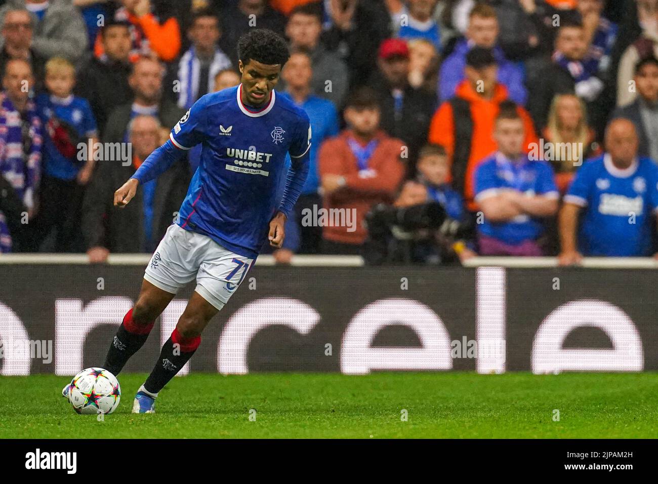 GLASGOW, SCOTLAND - AUGUST 16: Malik Tillman of Rangers during the UEFA ...