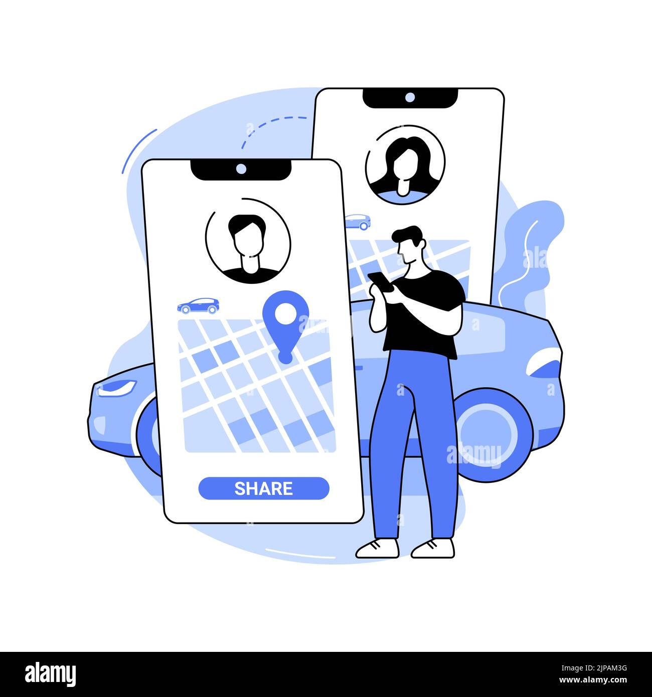 Ride-sharing apps isolated cartoon vector illustrations Stock Vector Image & Art - Alamy
