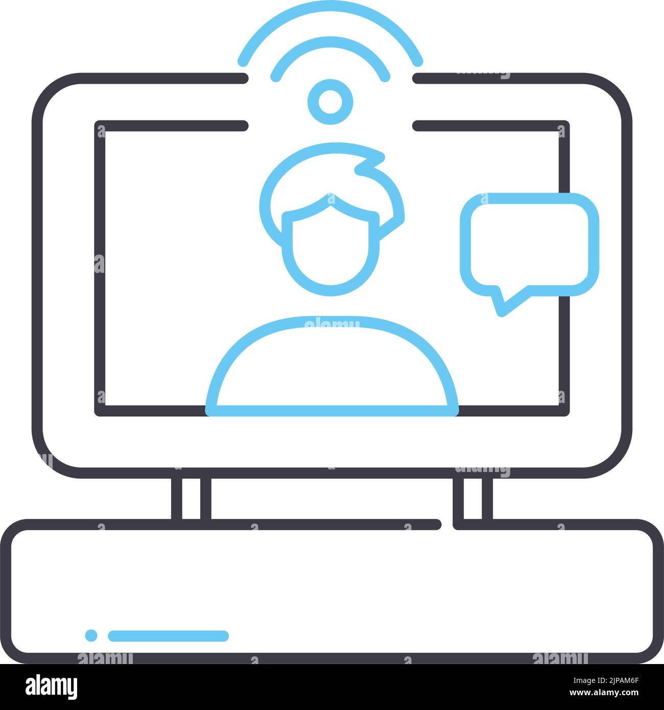 online live streaming line icon, outline symbol, vector illustration, concept sign Stock Vector ...