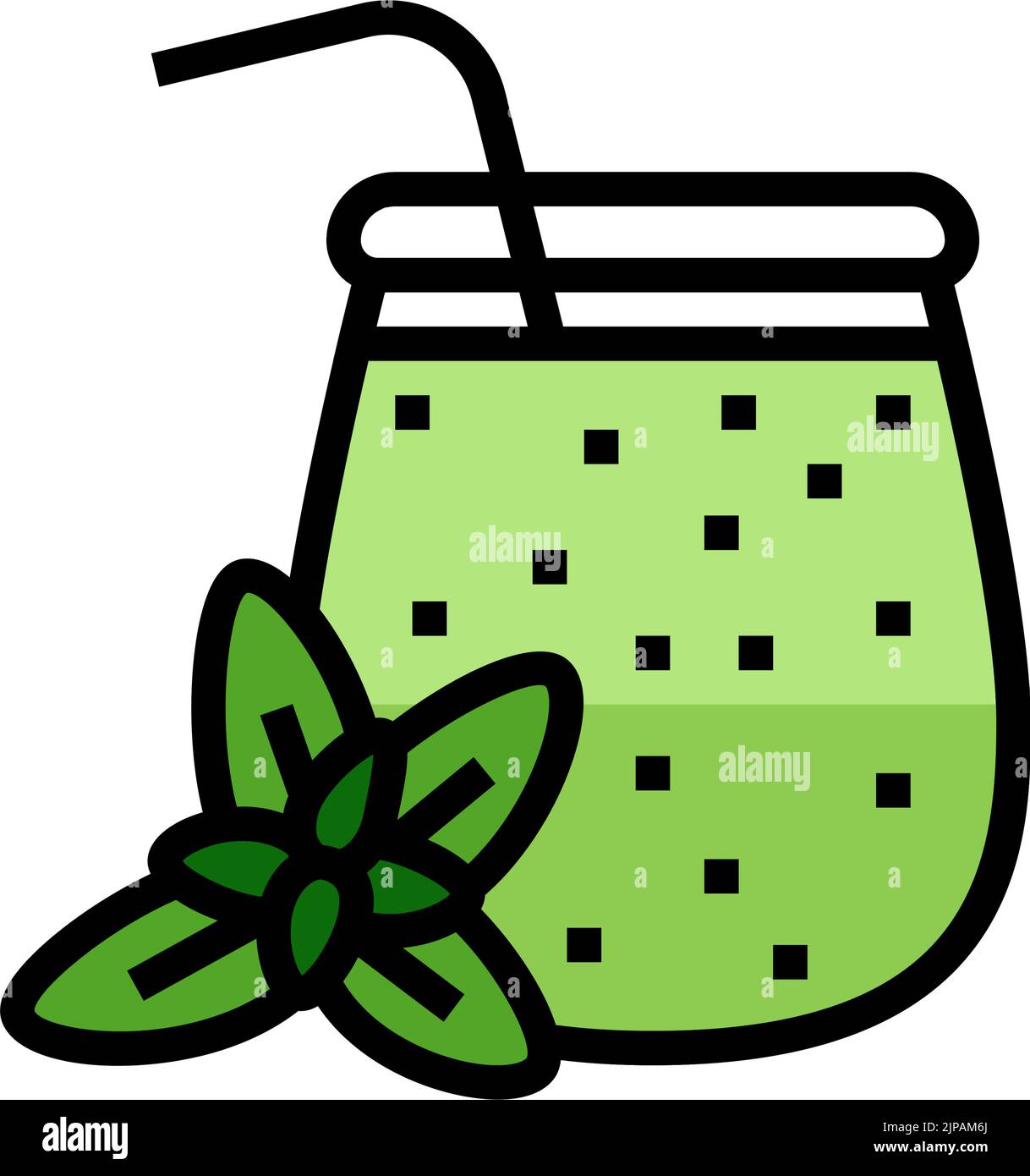 mint smoothie fruit juice food color icon vector illustration Stock ...