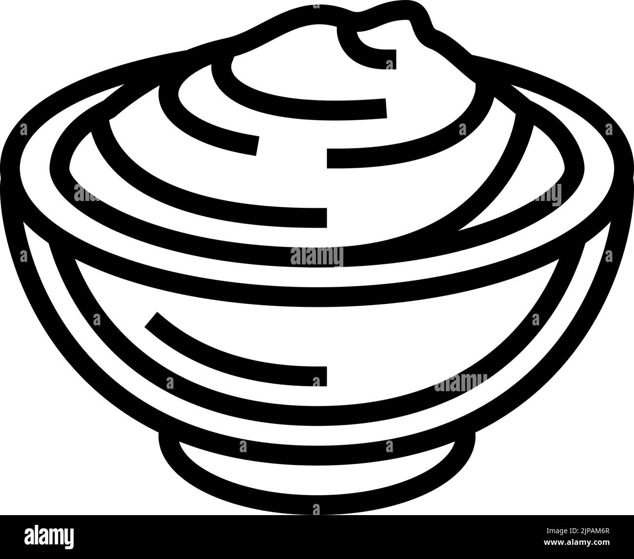 bowl ketchup sauce food line icon vector illustration Stock Vector ...
