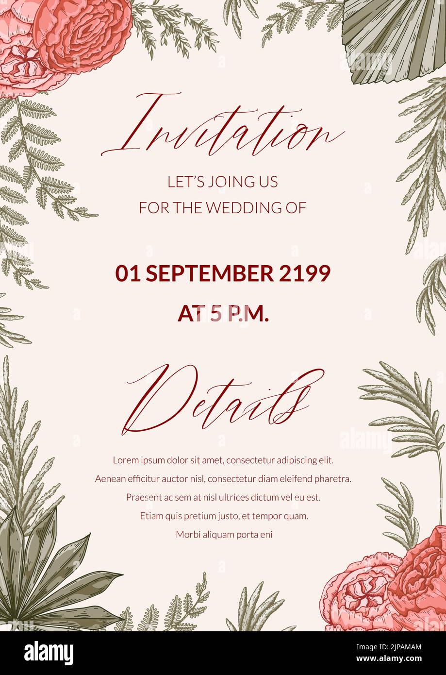 Boho invitation Stock Vector Images - Alamy