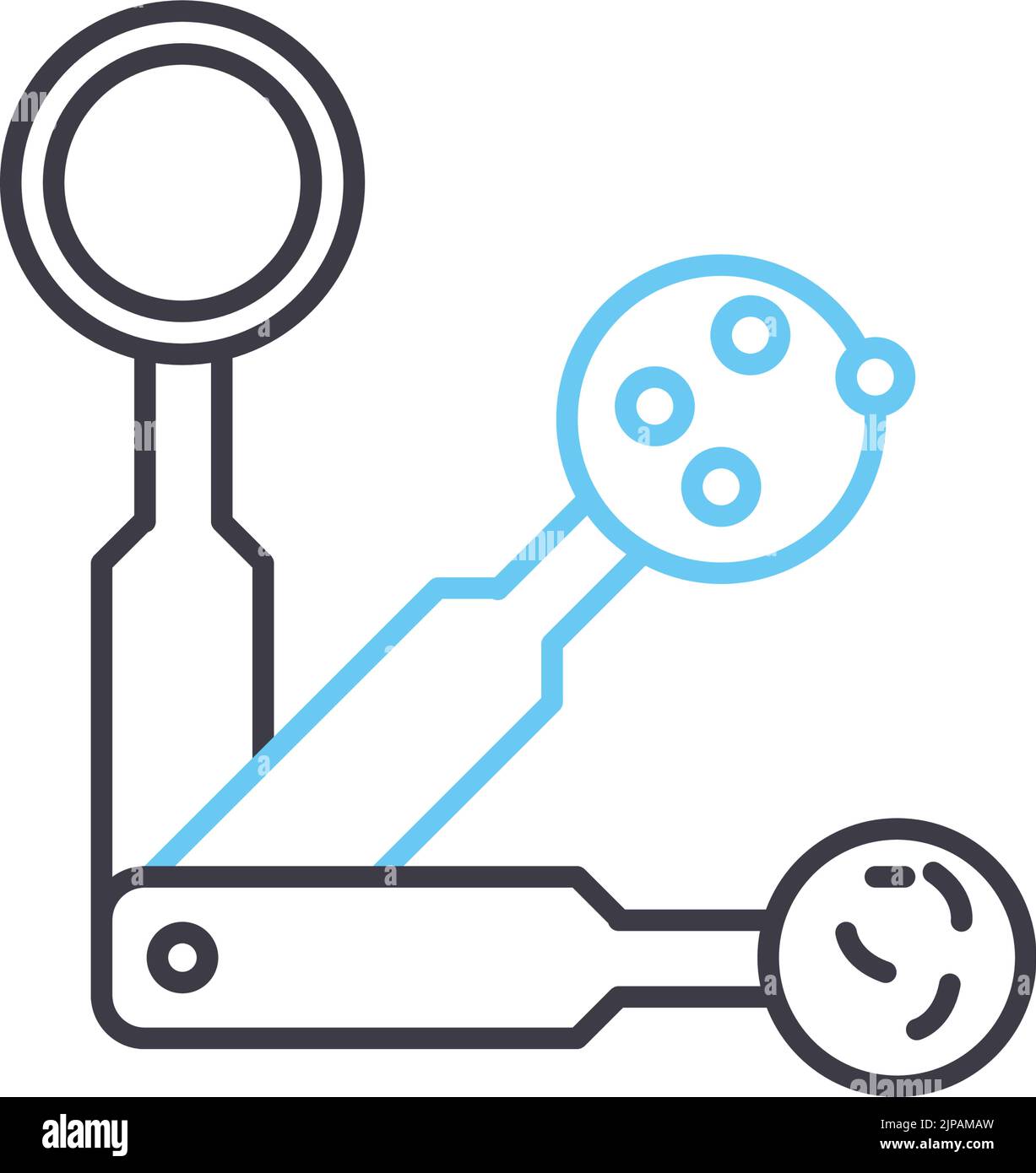 measuring spoons line icon, outline symbol, vector illustration ...