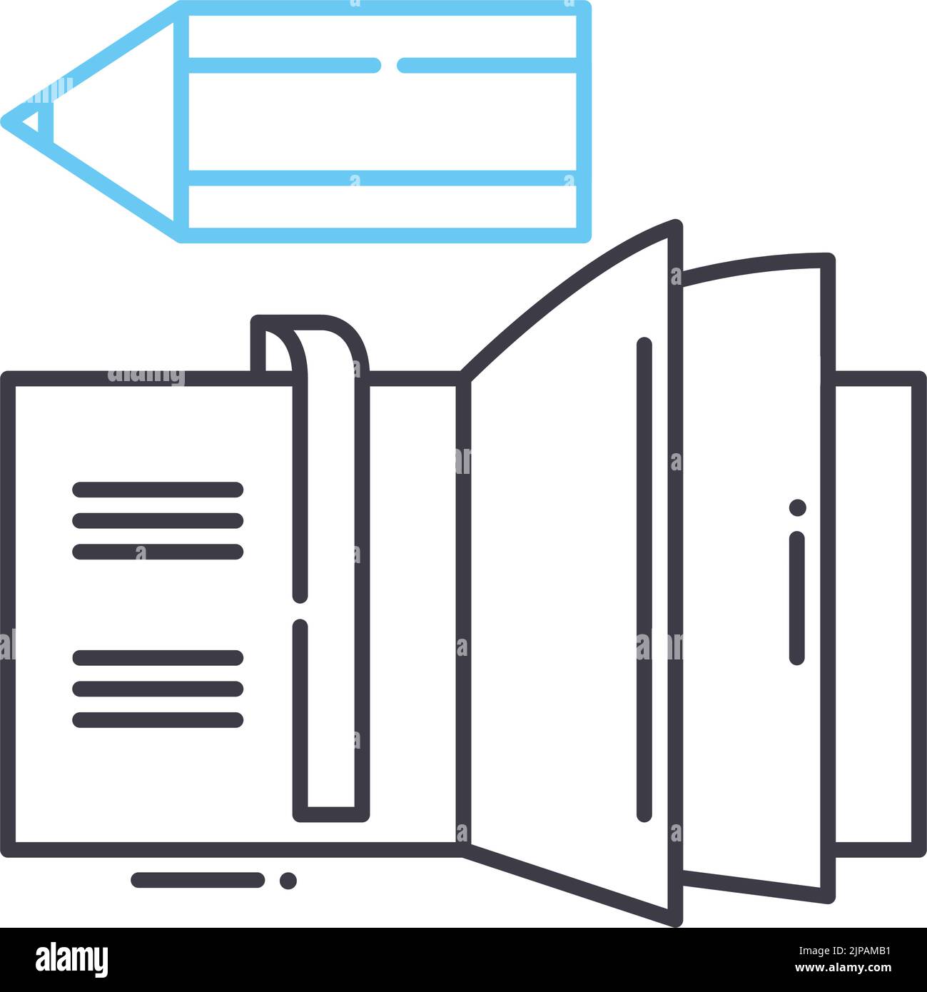 journaling line icon, outline symbol, vector illustration, concept sign ...