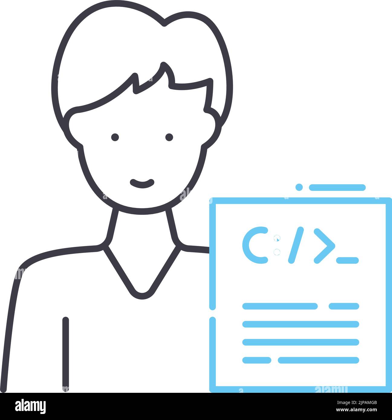 Programmer Line Icon Outline Symbol Vector Illustration Concept Sign Stock Vector Image And Art