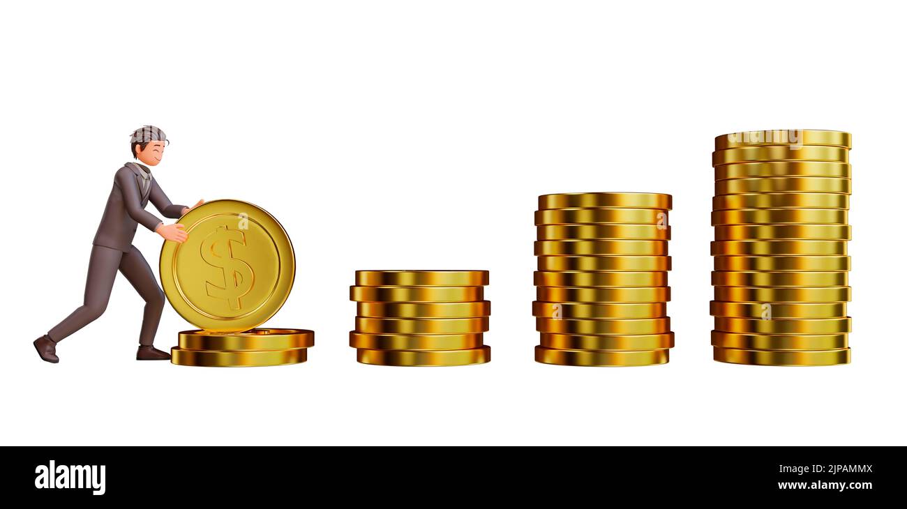 3d rendering rolling money hi-res stock photography and images - Alamy