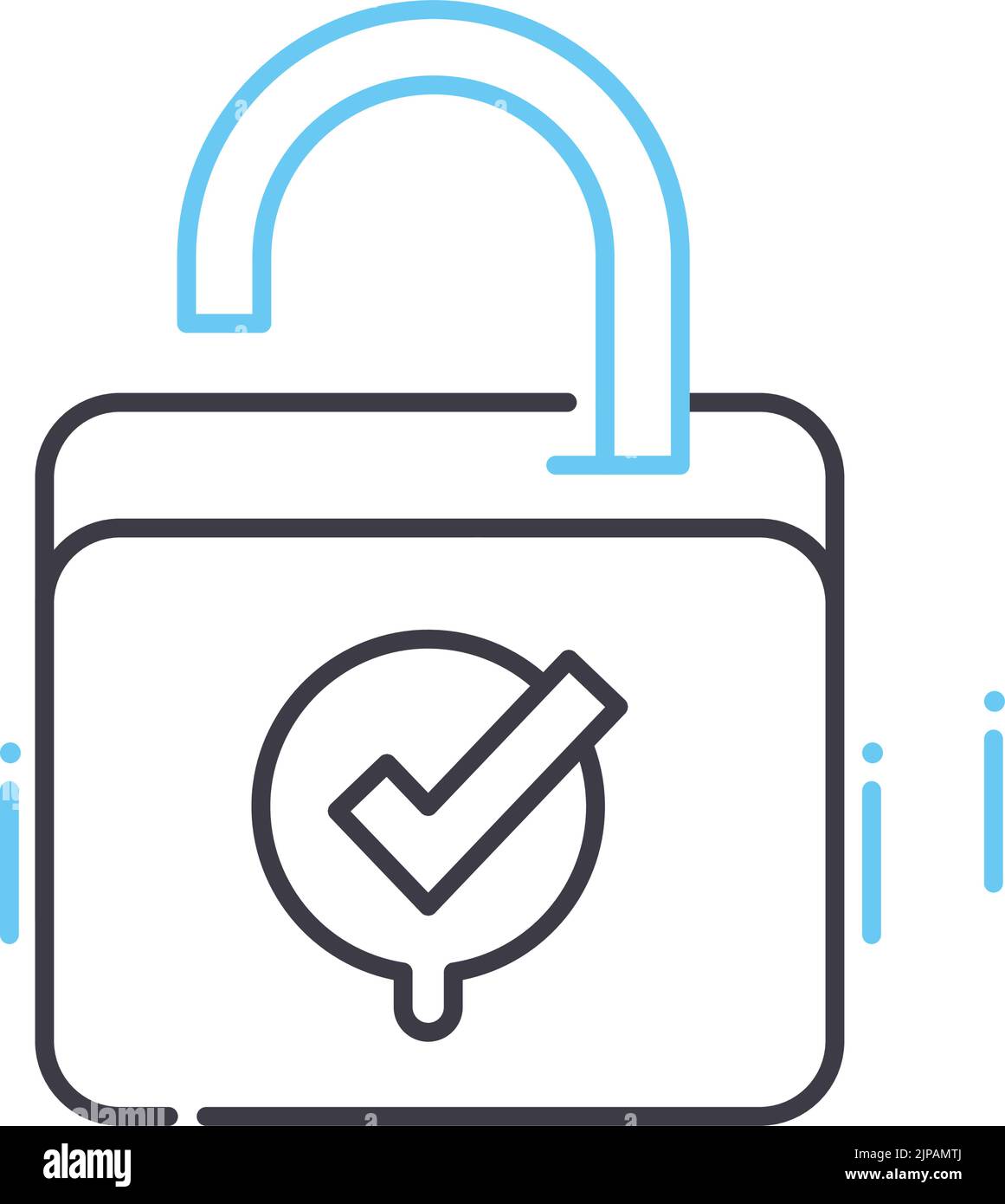 security padlock line icon, outline symbol, vector illustration ...