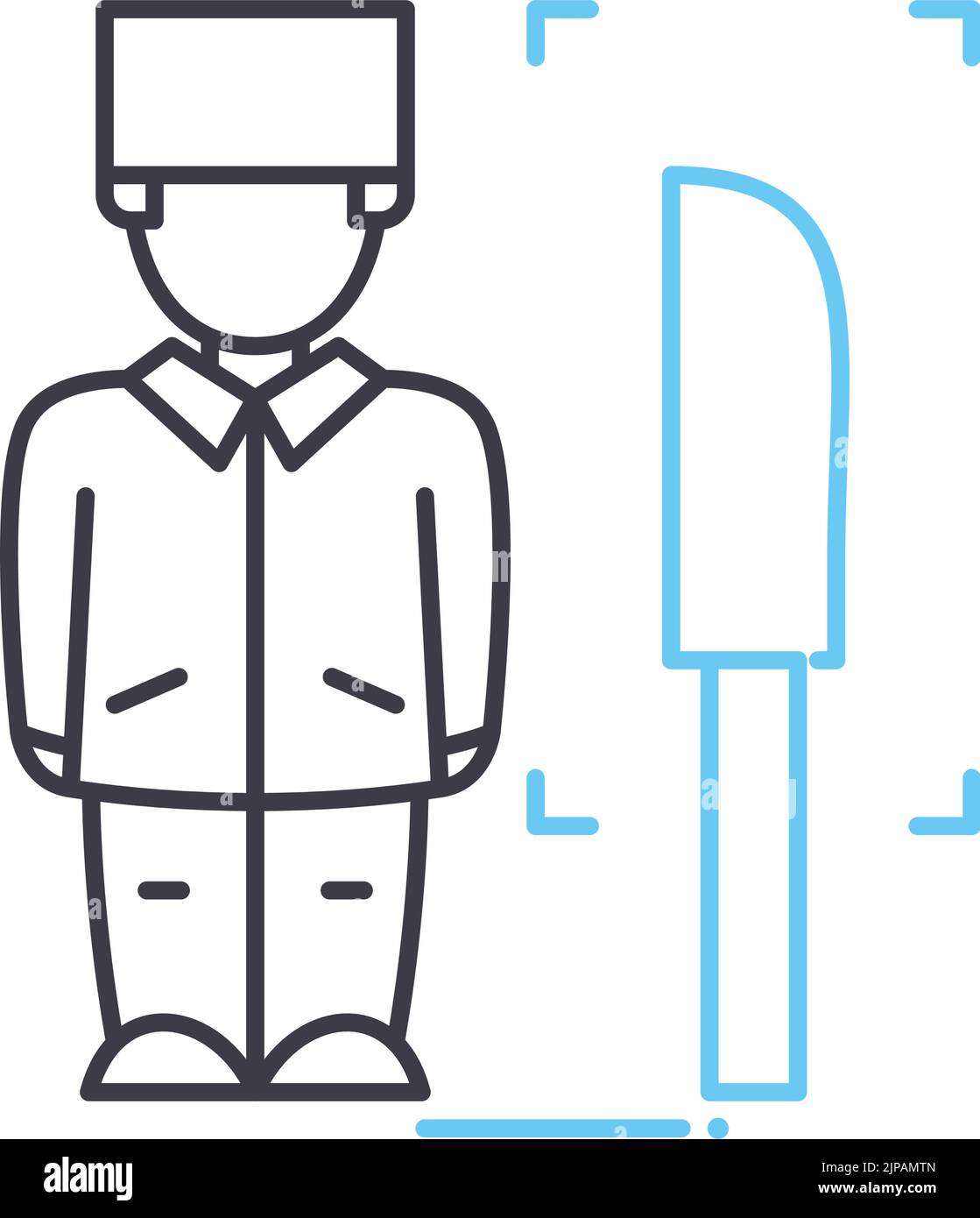 surgeon line icon, outline symbol, vector illustration, concept sign ...