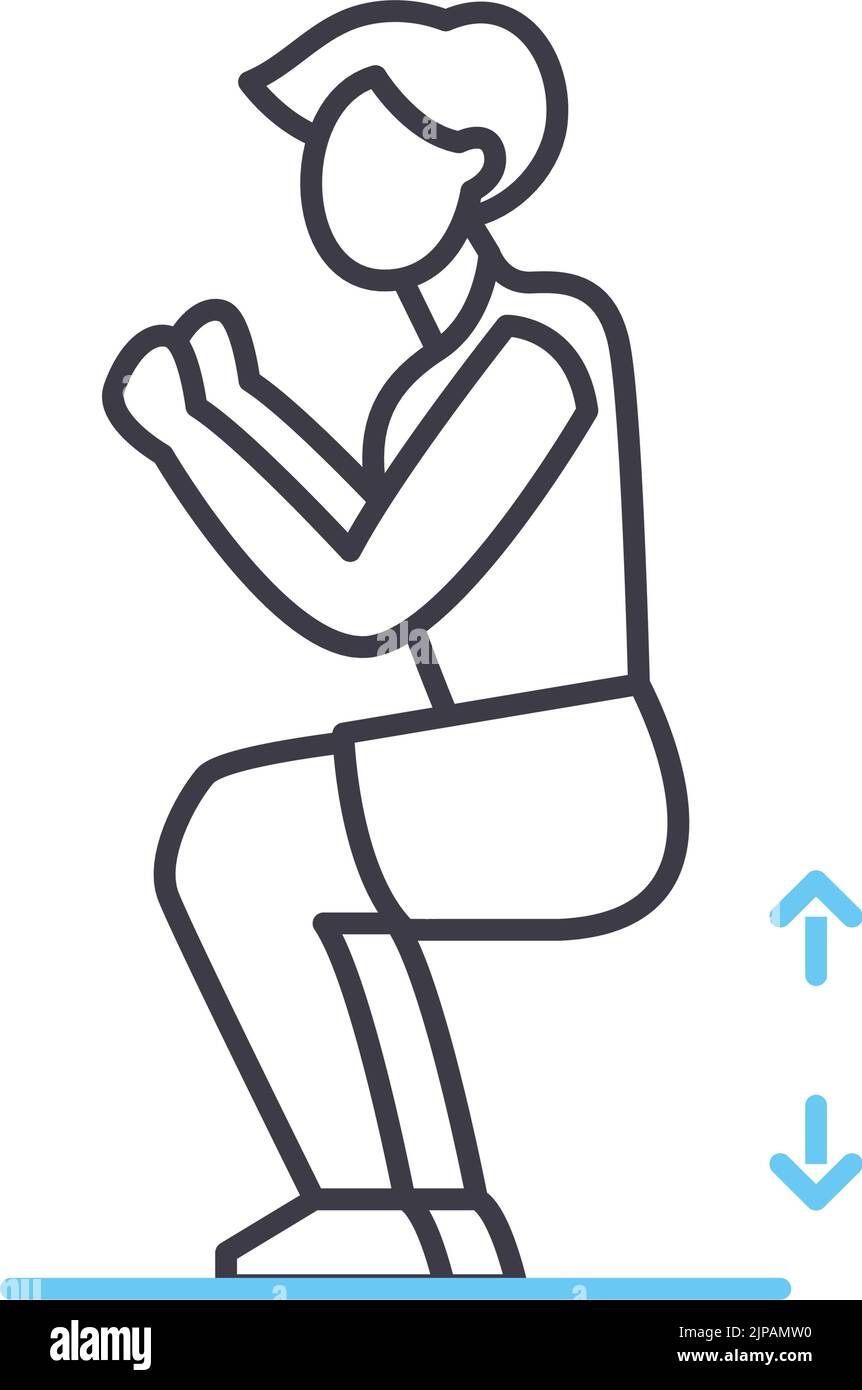 warm up activity line icon, outline symbol, vector illustration ...