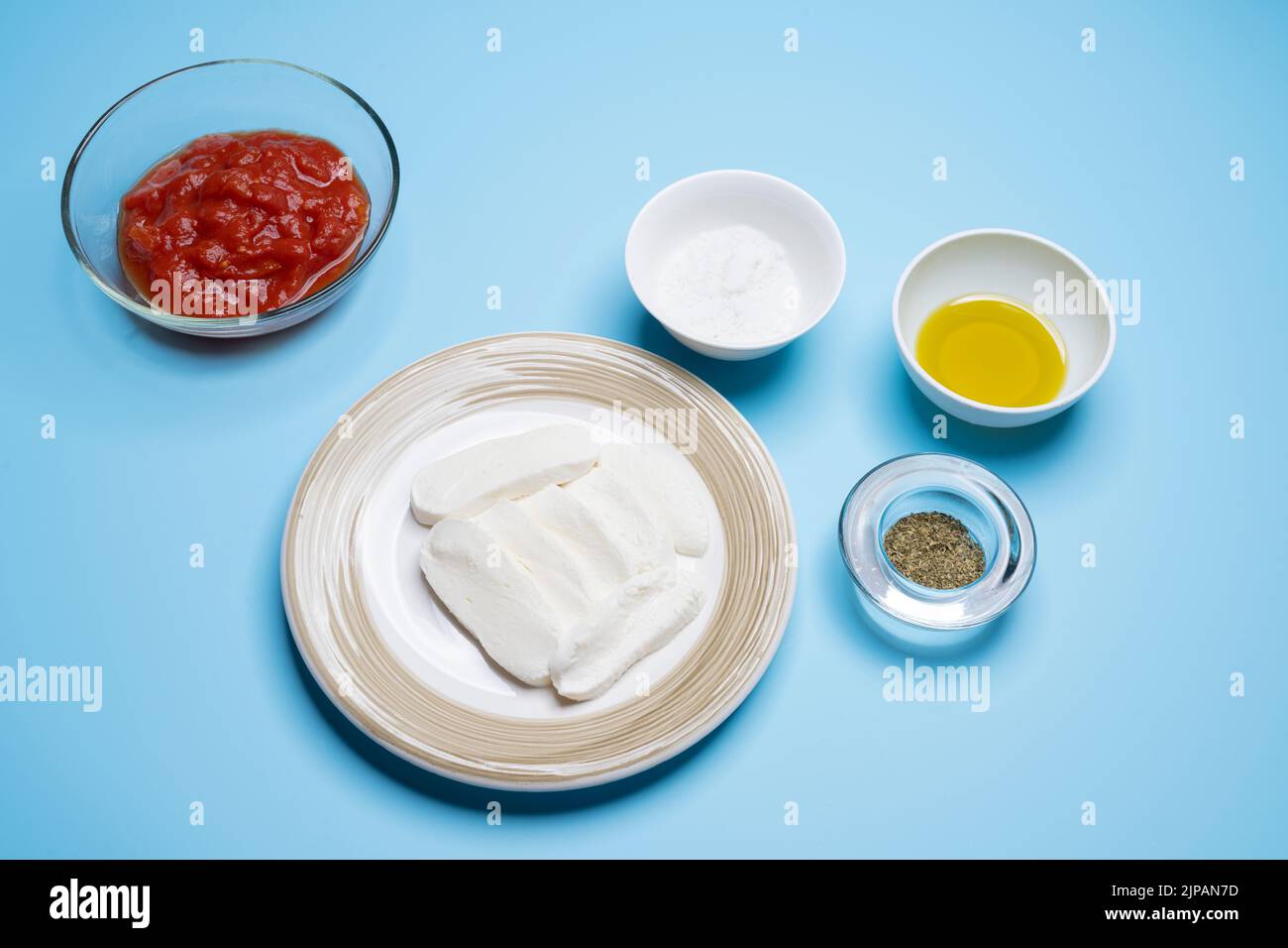 some ingredients for the preparation of the pizza filling Stock Photo ...