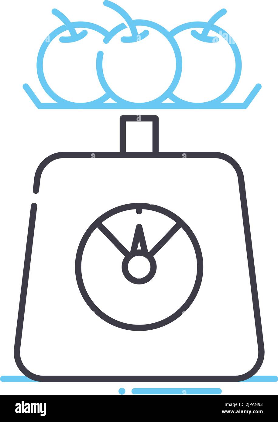 kitchen scale line icon, outline symbol, vector illustration, concept ...