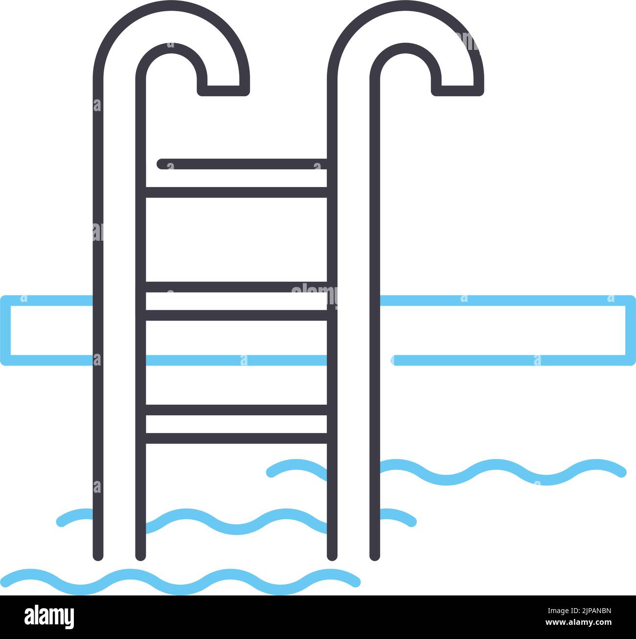 swimming pool line icon, outline symbol, vector illustration, concept ...