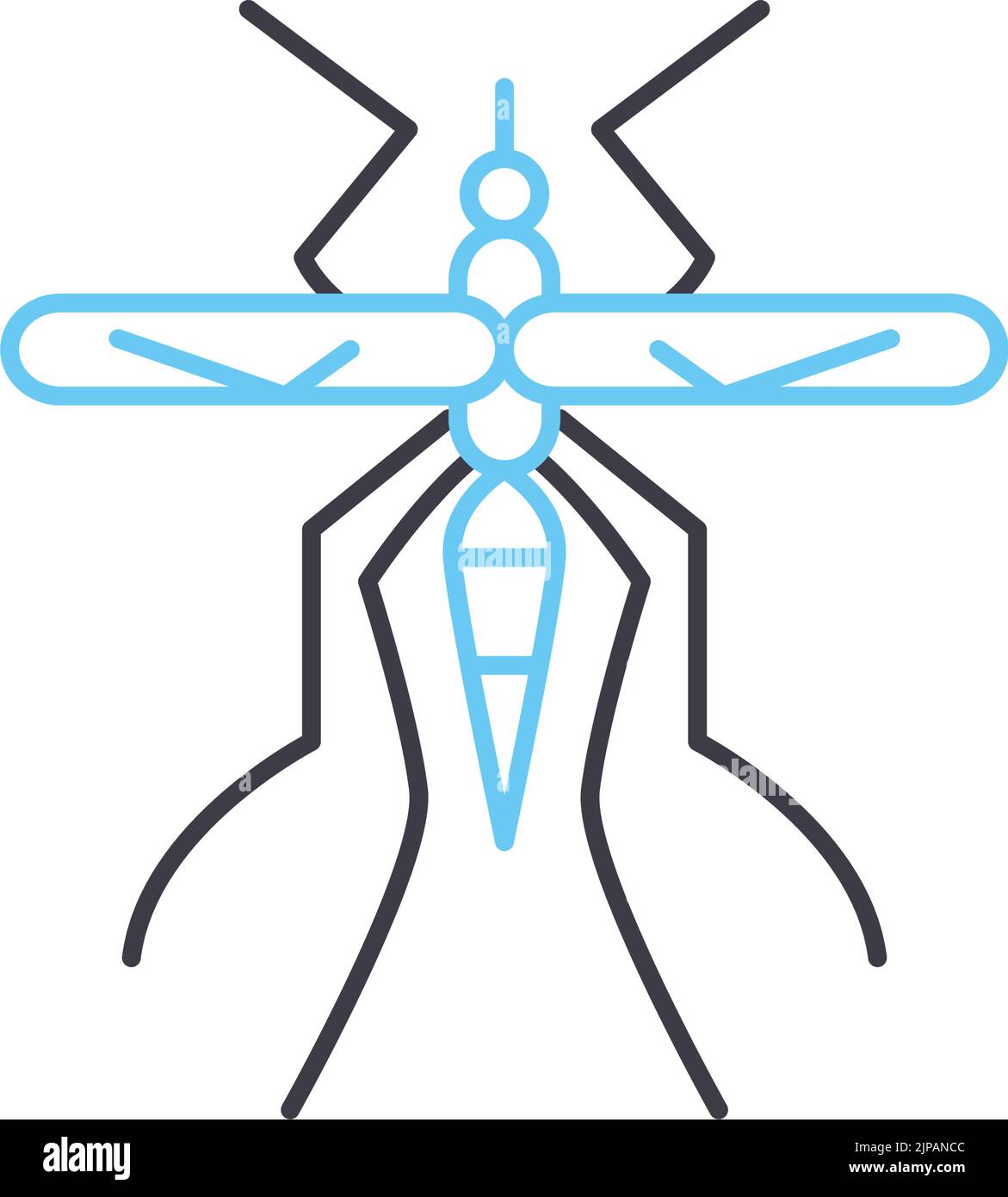 mosquito line icon, outline symbol, vector illustration, concept sign ...