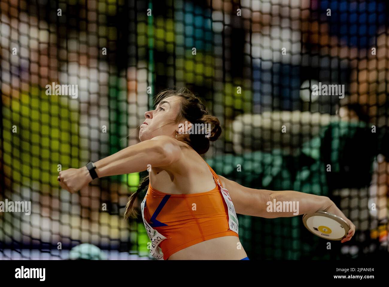 MUNICH - Jorinde van Klinken in action during the final of the discus ...