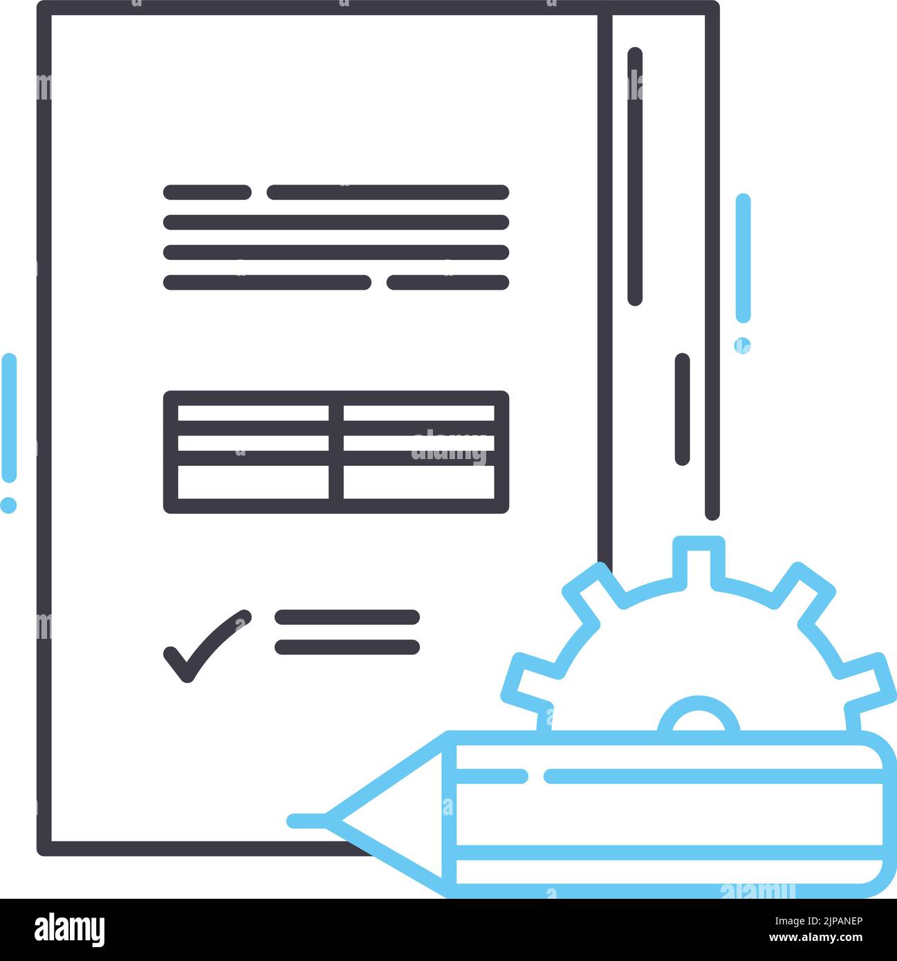 Order Processing Line Icon Outline Symbol Vector Illustration