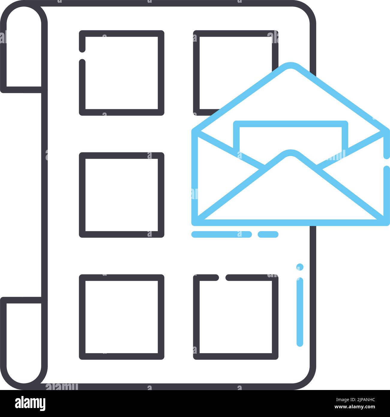 mail shedule line icon, outline symbol, vector illustration, concept ...