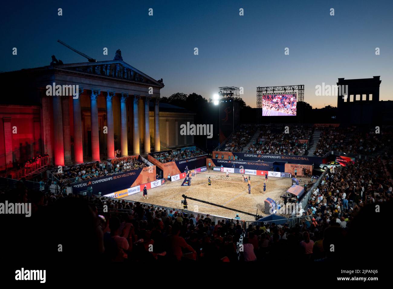 Munich, Germany. 16th Aug, 2022. European Championships, European Championship, Volleyball/Beach ...