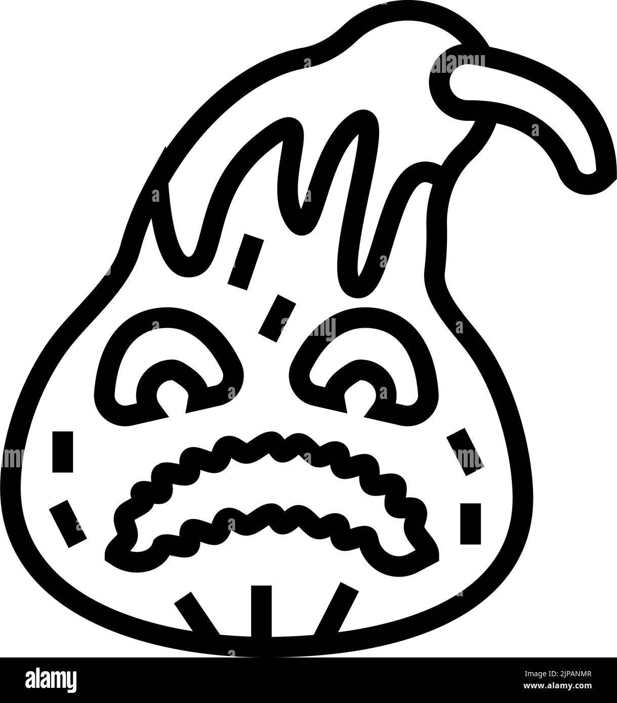 halloween pumpkin evil line icon vector illustration Stock Vector Image ...