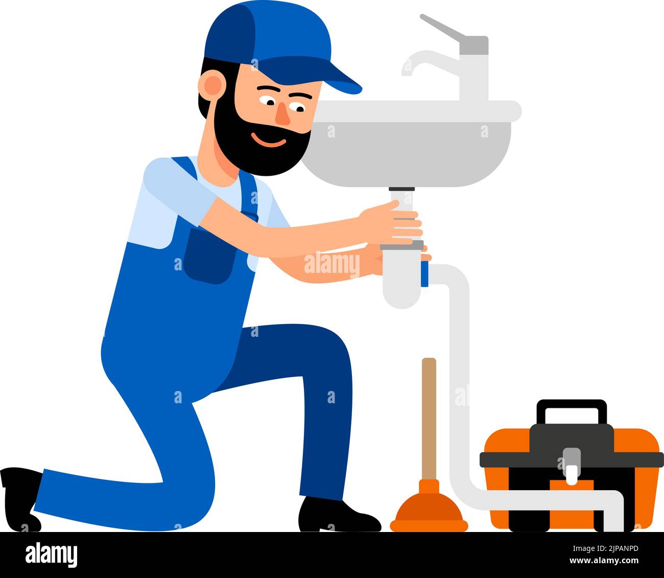 Drain technician Stock Vector Images - Alamy
