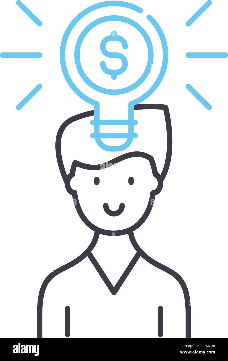 marketing idea line icon, outline symbol, vector illustration, concept ...