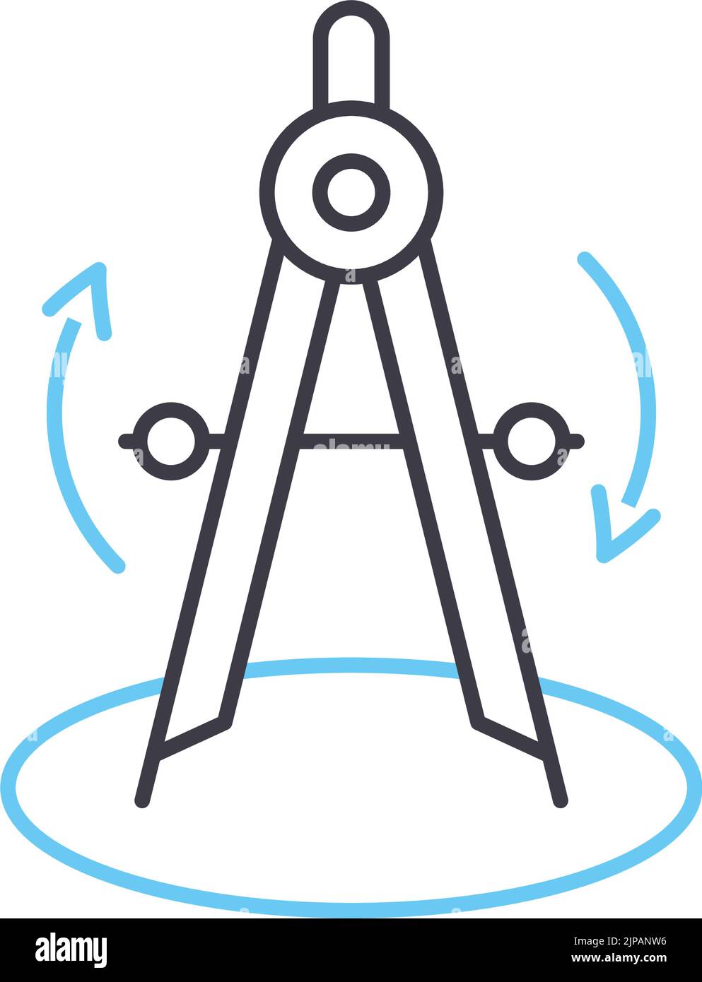 measuring process line icon, outline symbol, vector illustration ...