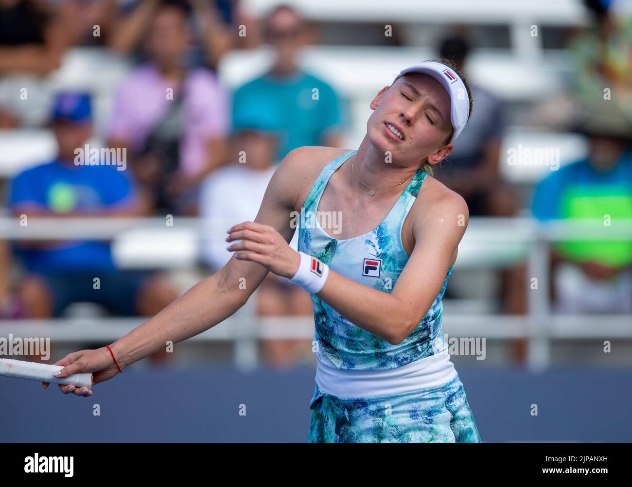 Mason, Ohio, USA. 15th Aug, 2022. Ekaterina Alexandrova expresses ...