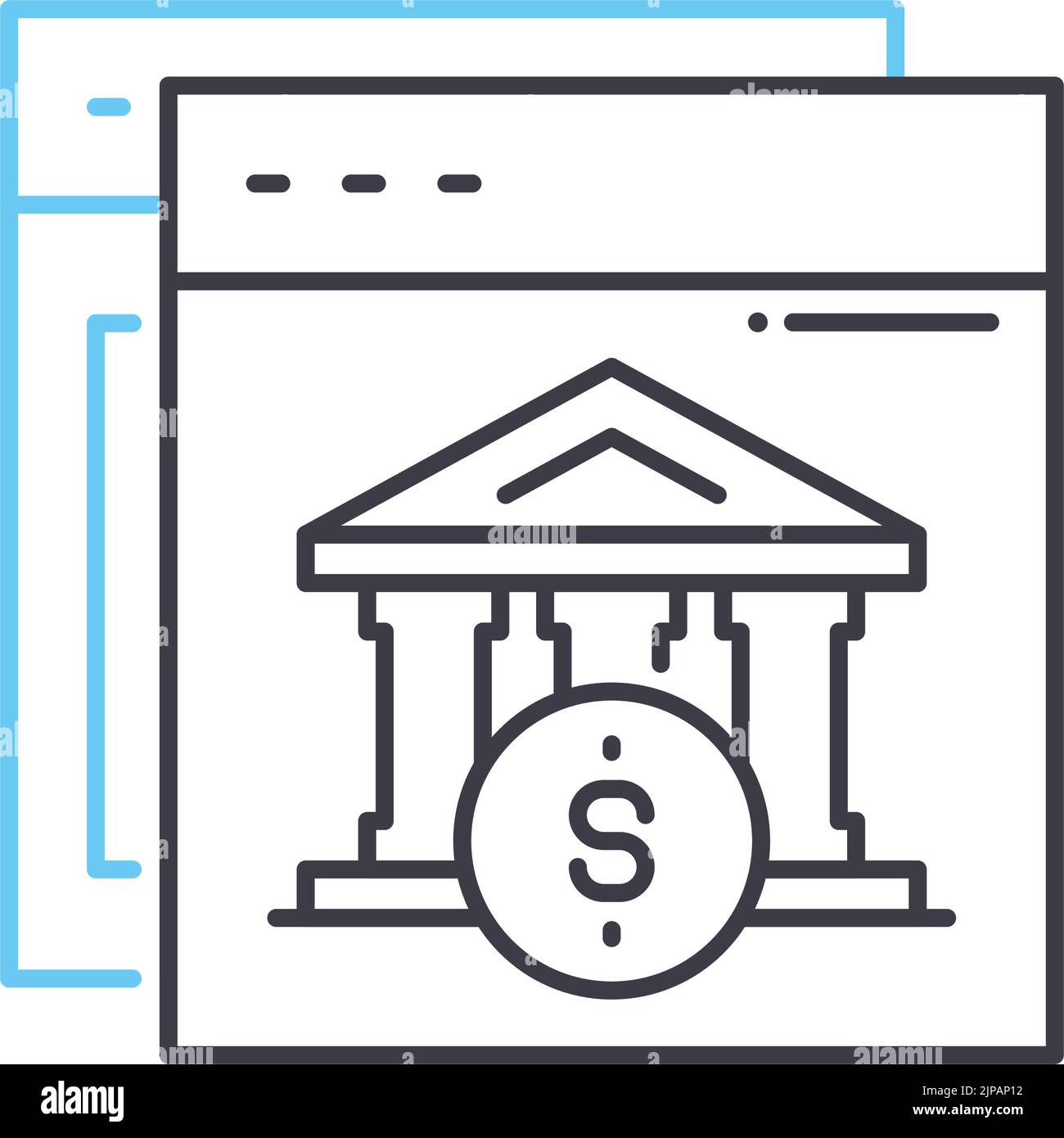 internet banking line icon, outline symbol, vector illustration ...