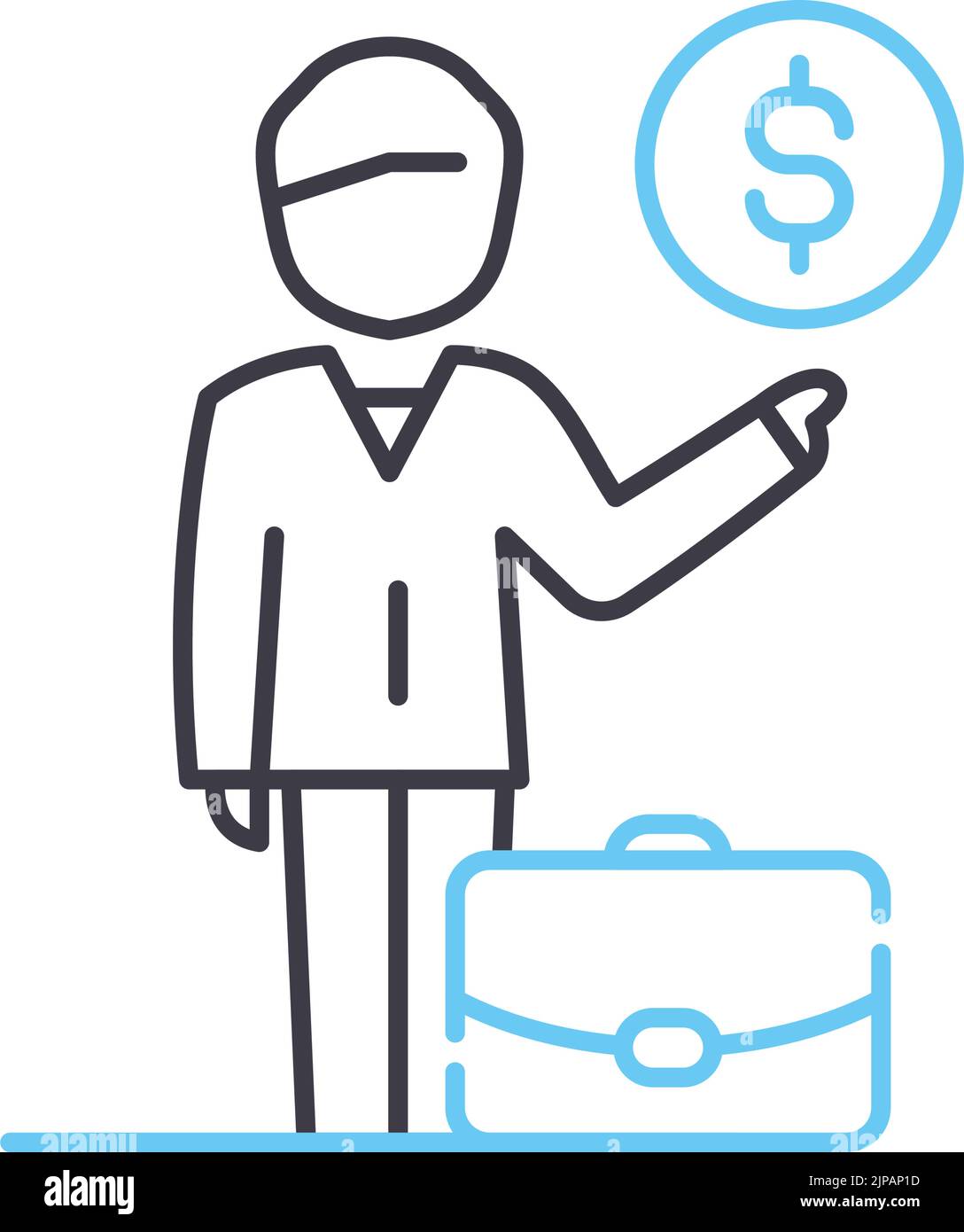 leadership approach line icon, outline symbol, vector illustration ...