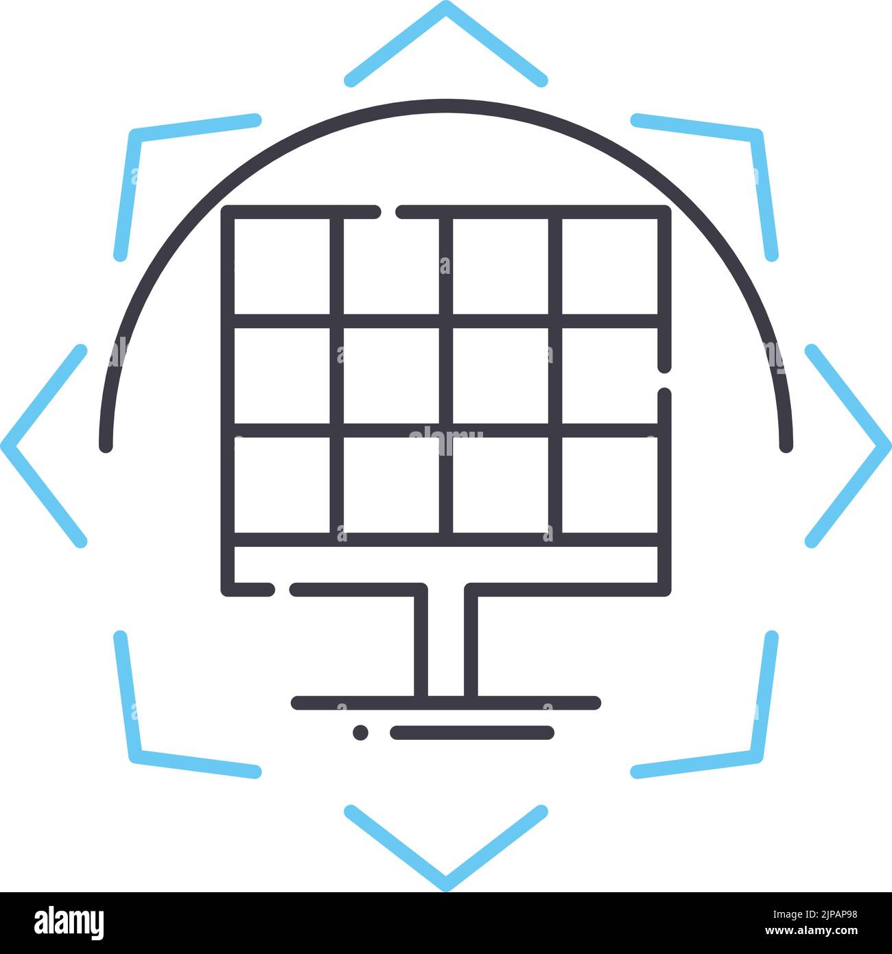 Solar panel thin line Cut Out Stock Images & Pictures - Alamy