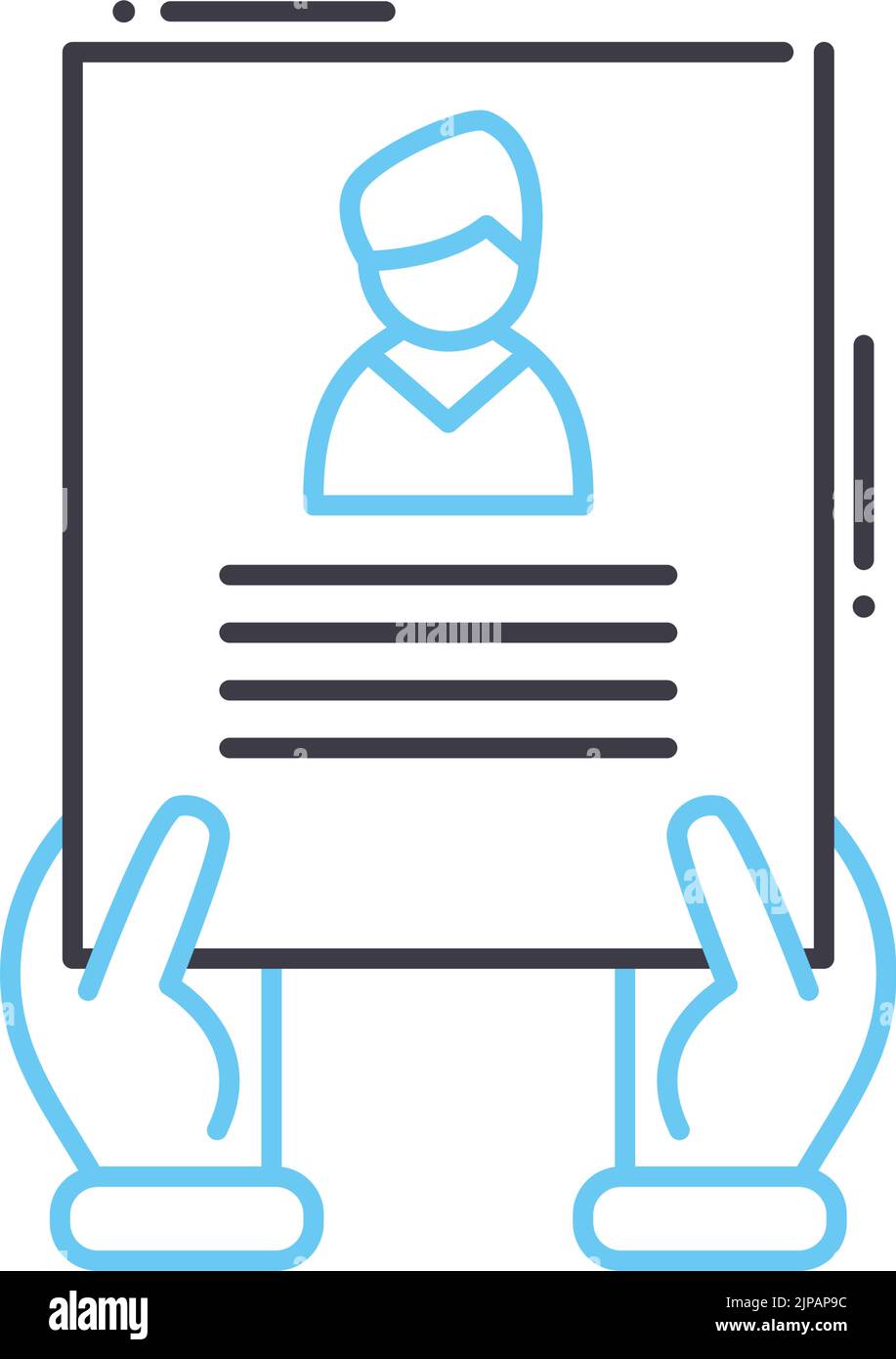 resume line icon, outline symbol, vector illustration, concept sign ...