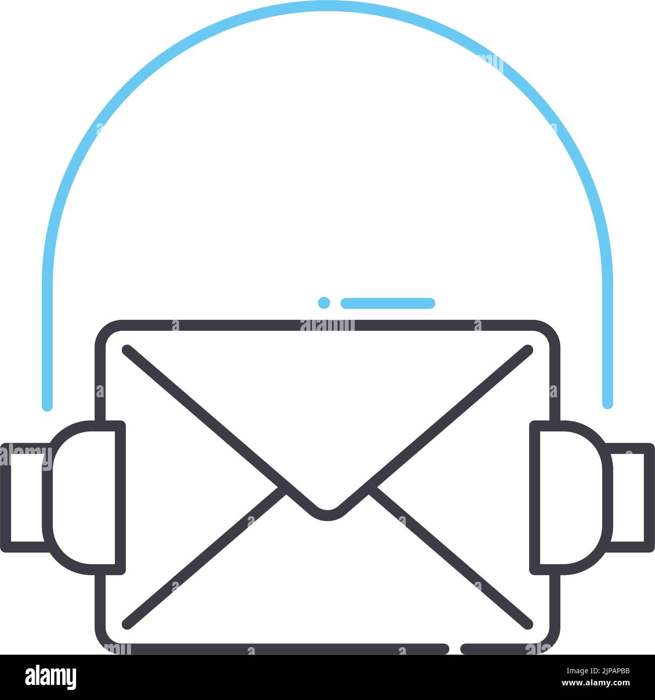 online support line icon, outline symbol, vector illustration, concept ...