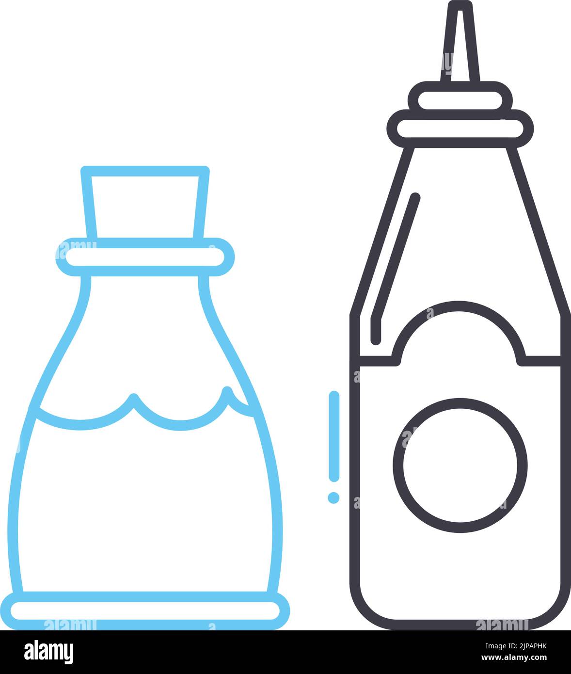 sauce line icon, outline symbol, vector illustration, concept sign ...