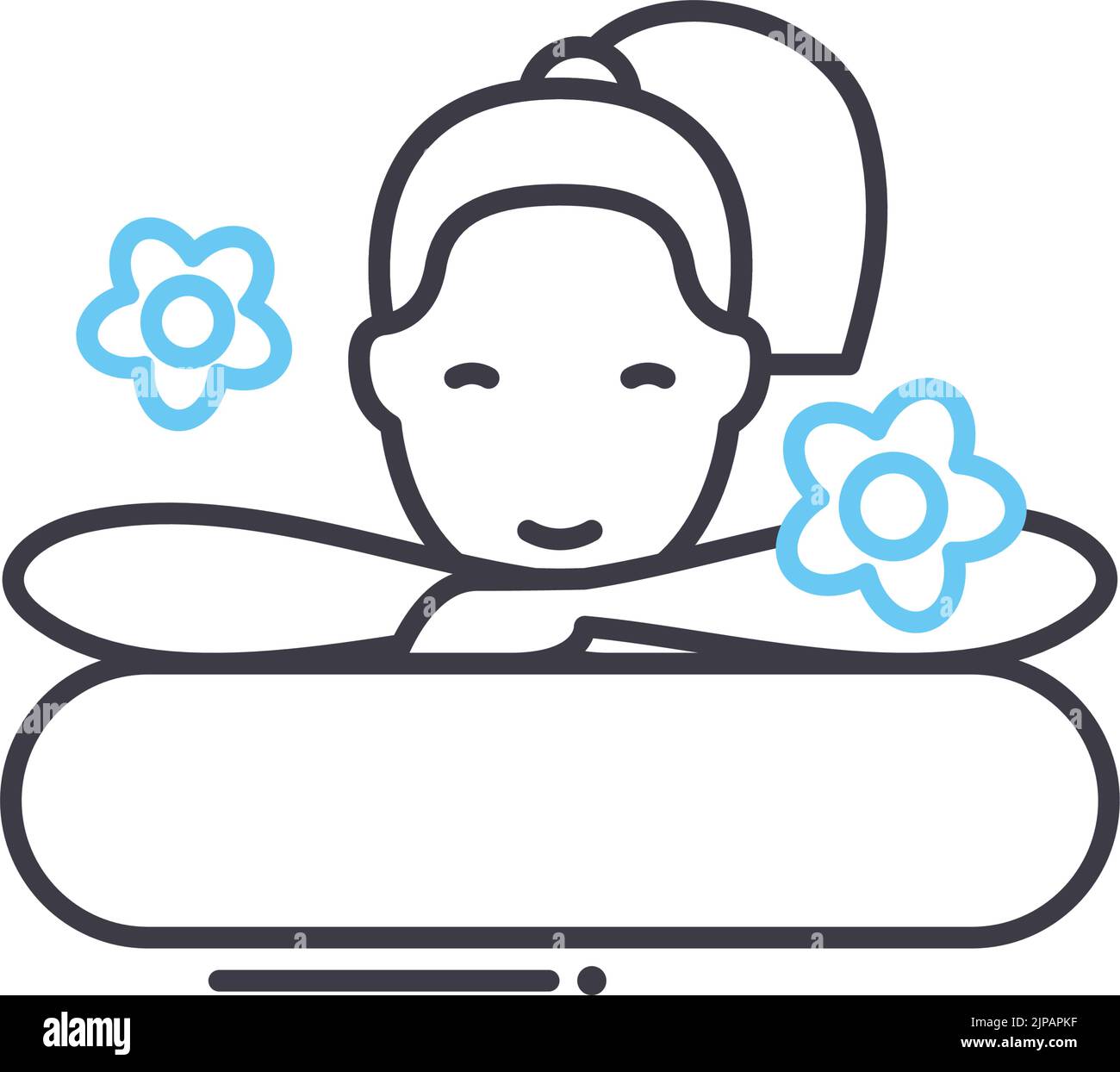 relaxing spa line icon, outline symbol, vector illustration, concept ...