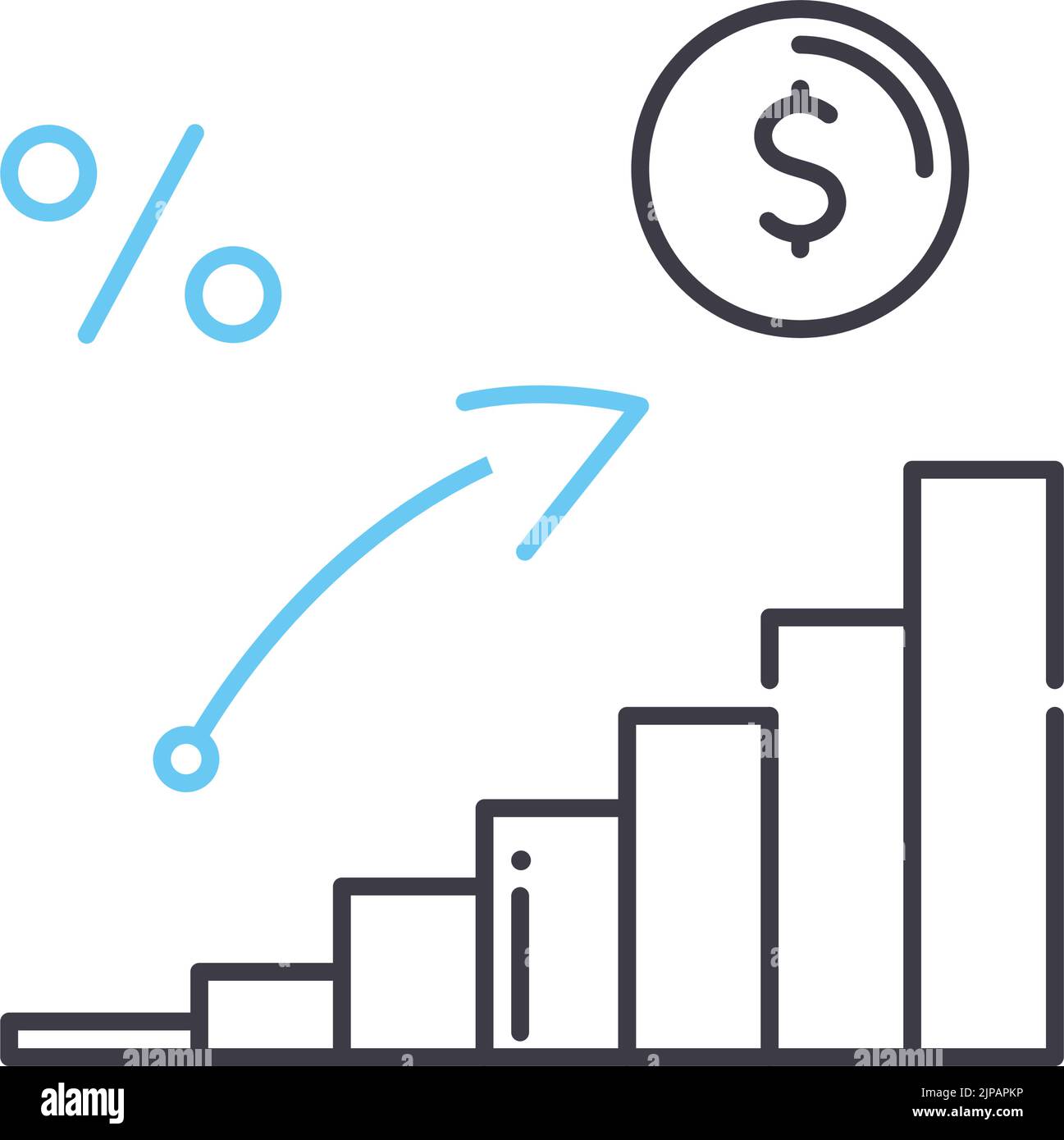 interest rate line icon, outline symbol, vector illustration, concept ...