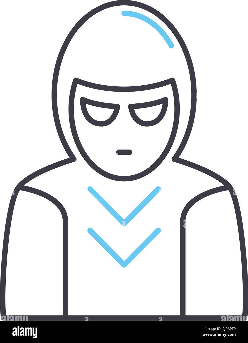 hacker master line icon, outline symbol, vector illustration, concept ...