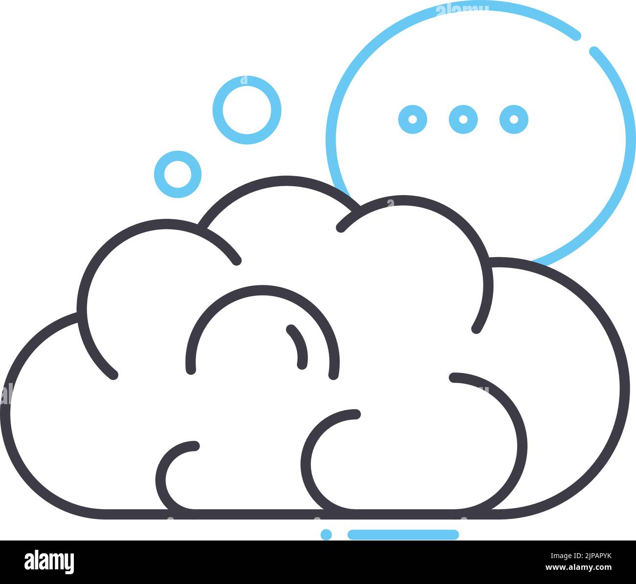 thinking line icon, outline symbol, vector illustration, concept sign ...