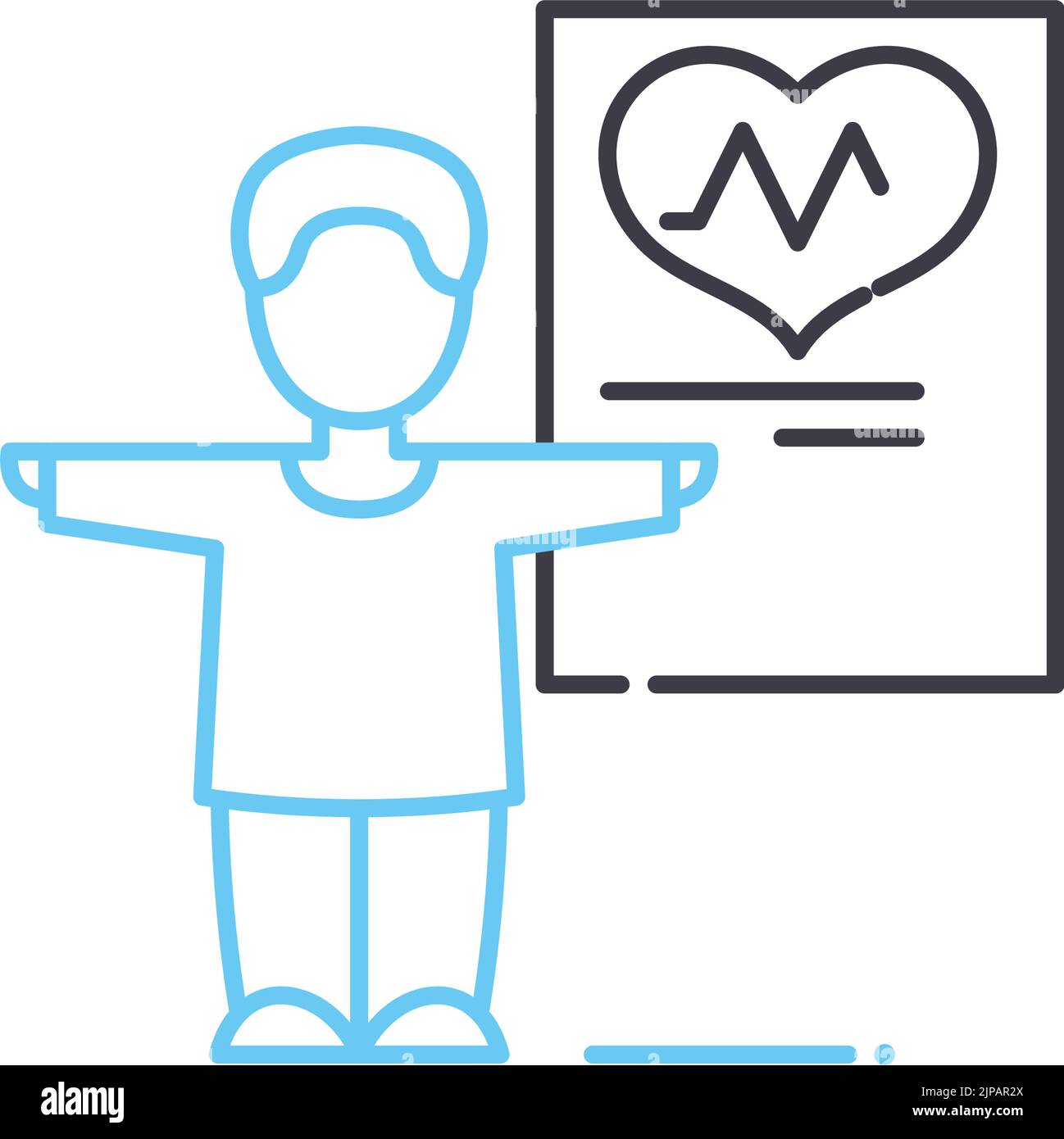 Physical Checkup Line Icon Outline Symbol Vector Illustration