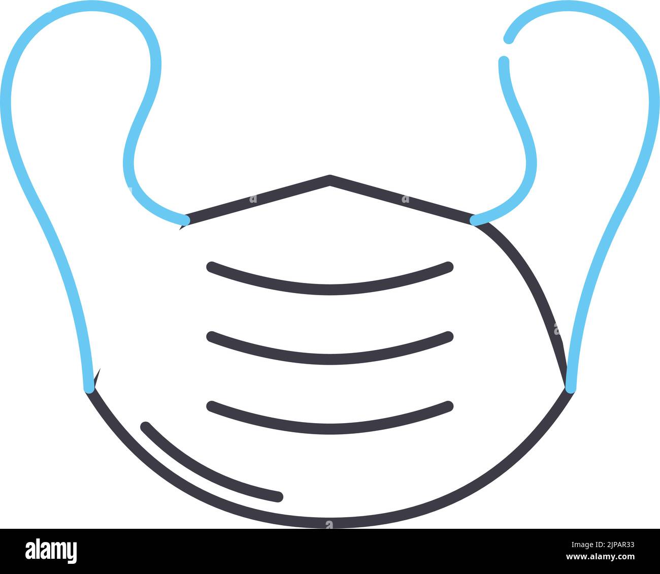 mask line icon, outline symbol, vector illustration, concept sign Stock ...