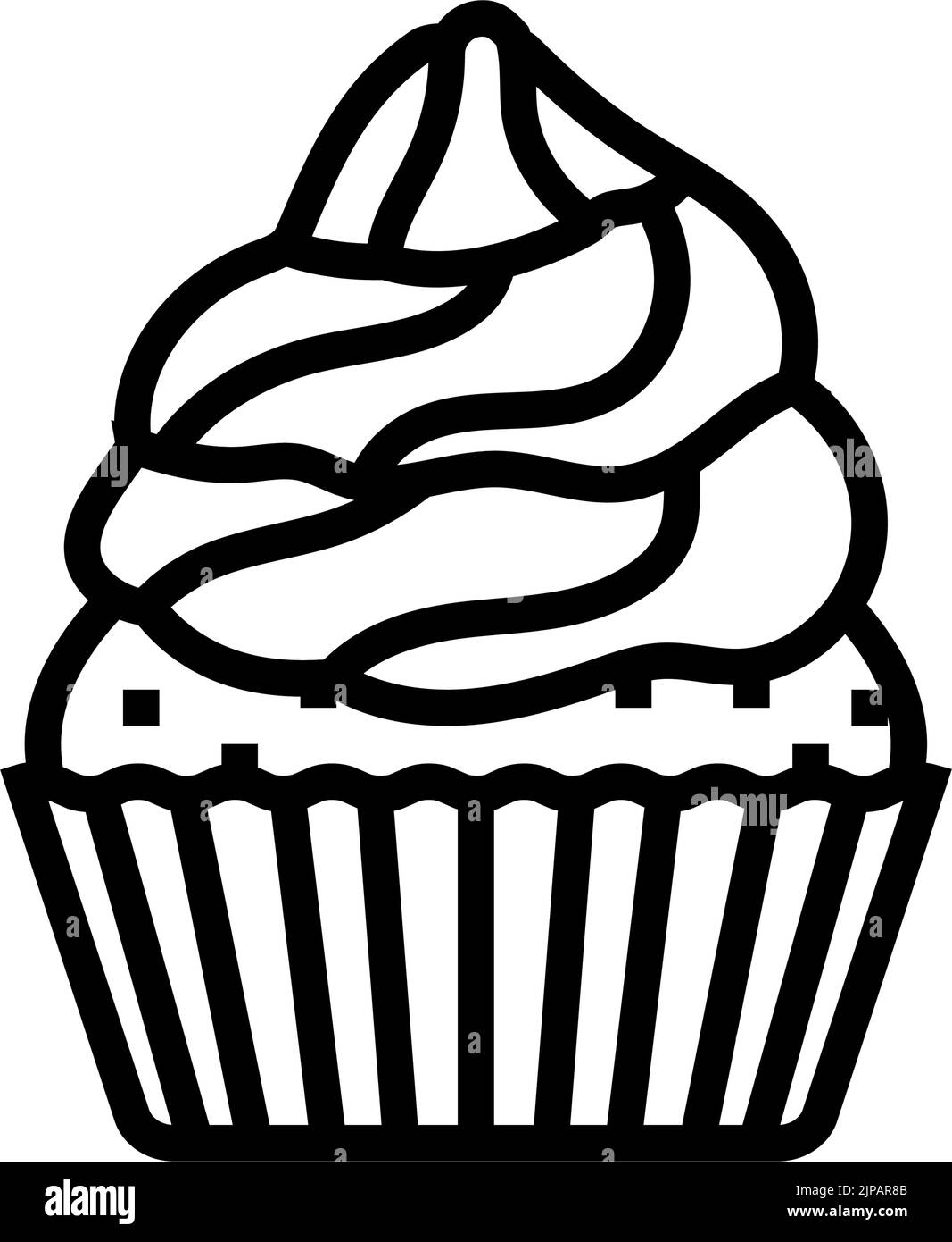 cupcake food dessert line icon vector illustration Stock Vector Image ...