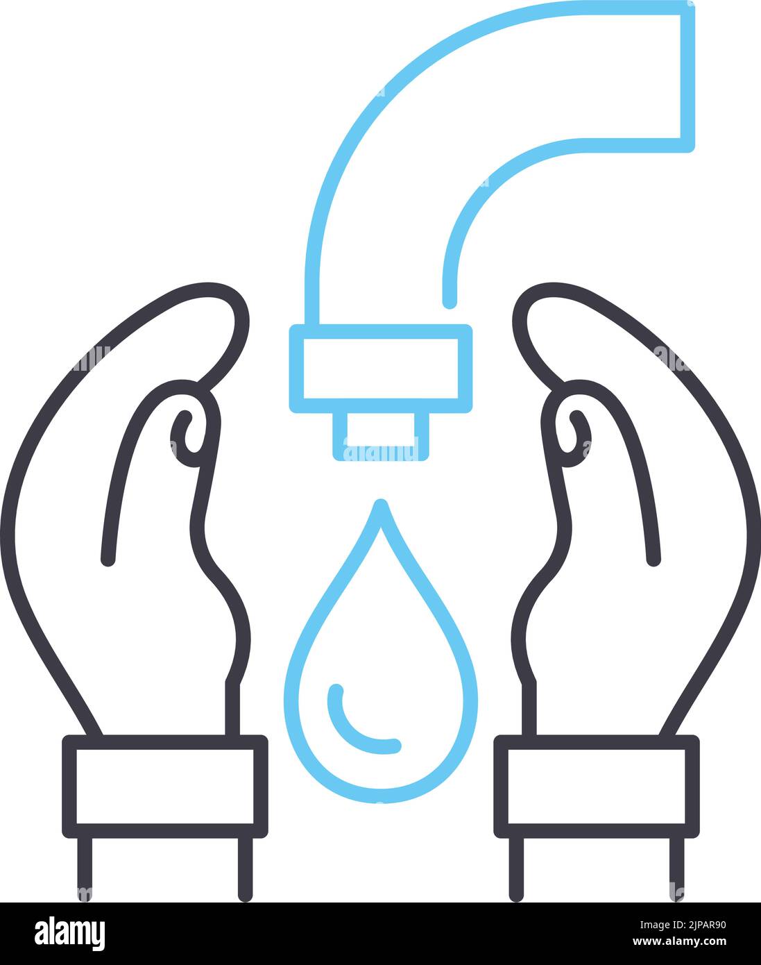 save water line icon, outline symbol, vector illustration, concept sign ...