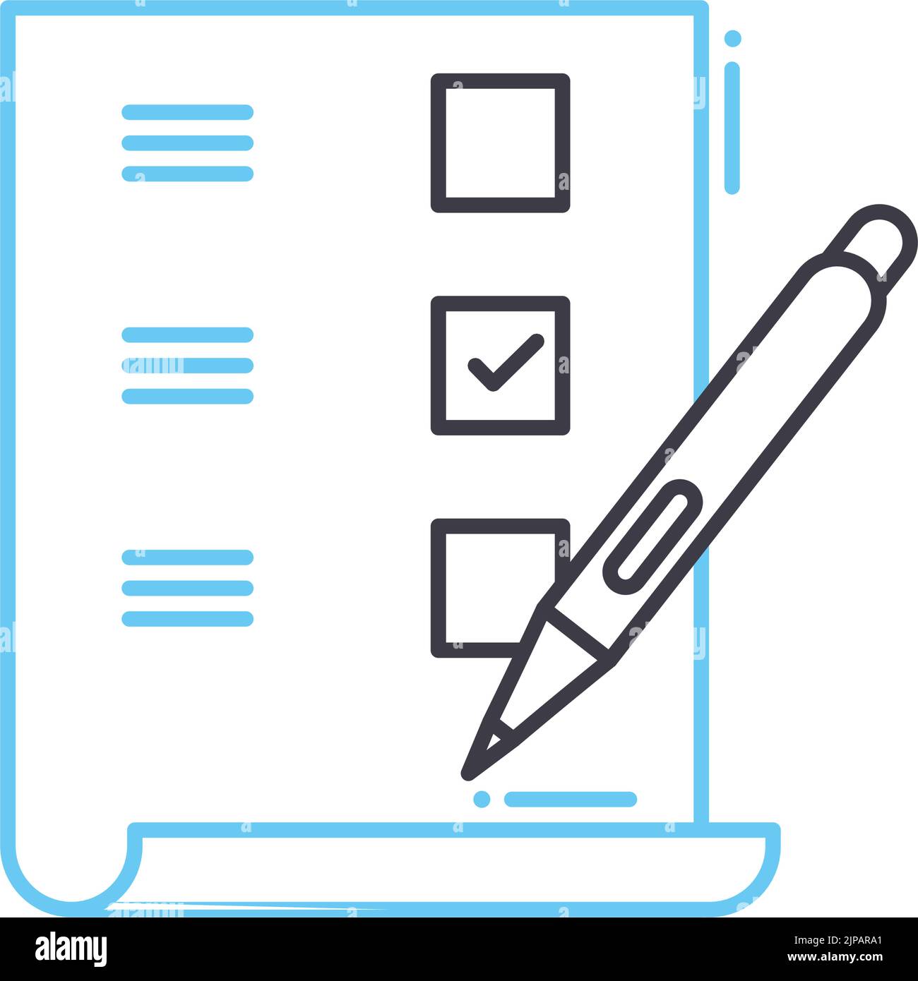 right to vote line icon, outline symbol, vector illustration, concept ...
