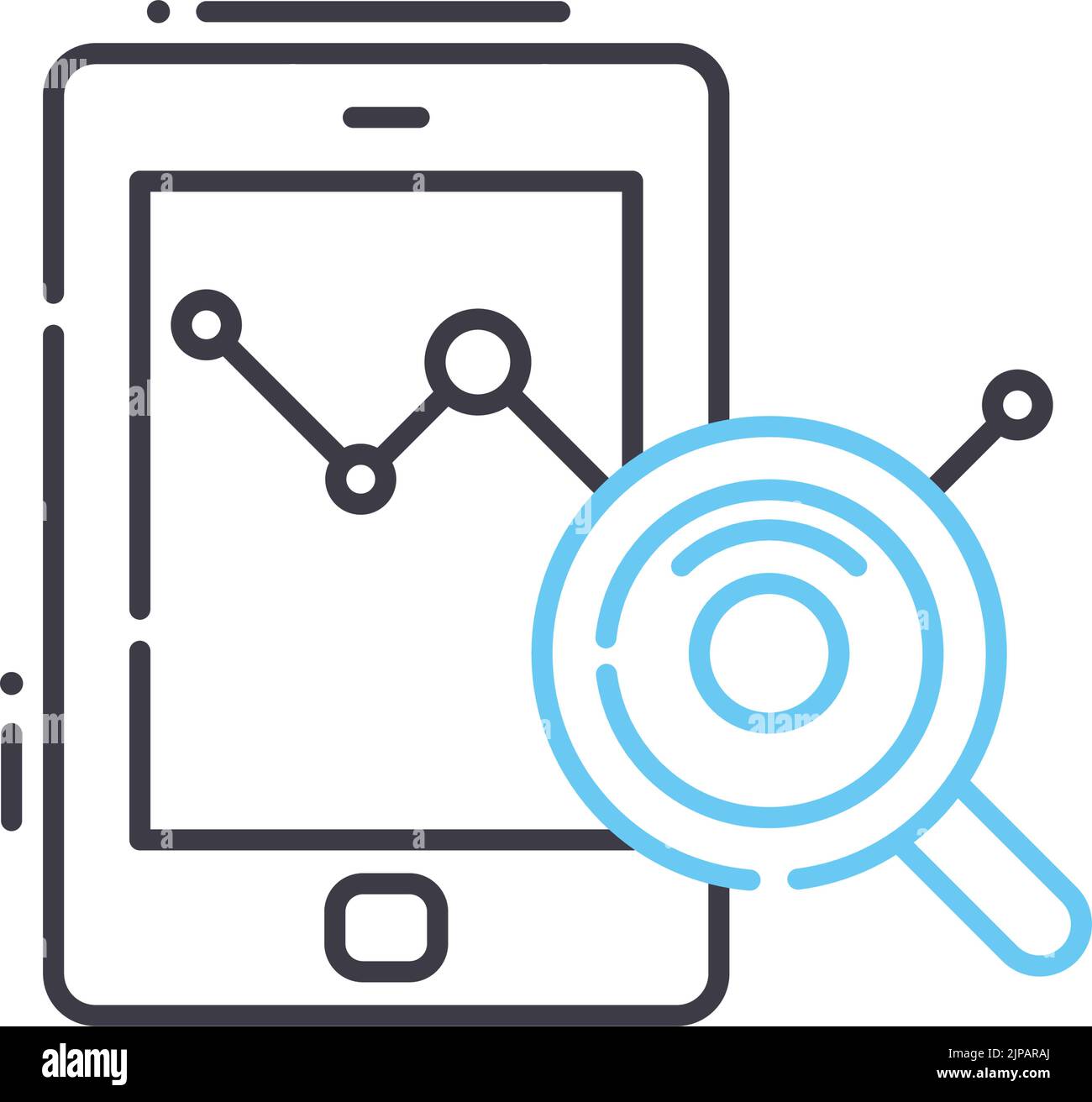 growth traffic line icon, outline symbol, vector illustration, concept ...