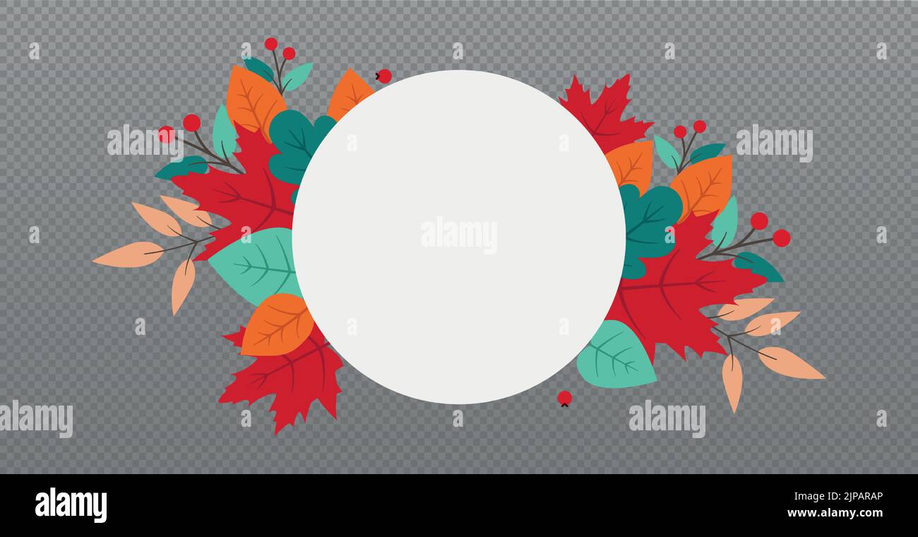 Autumn web template transparent background with a place for your text ...
