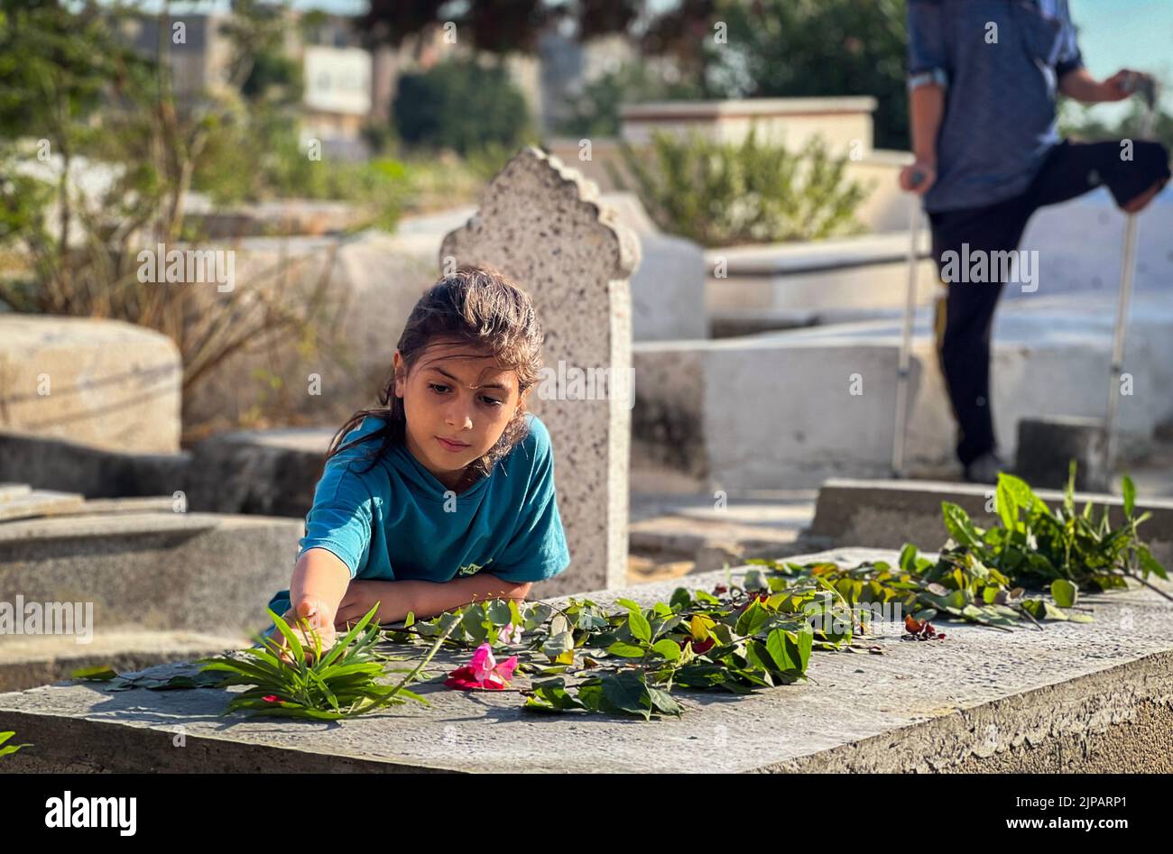 A child, relative of the five Palestinian children from Najm family who ...