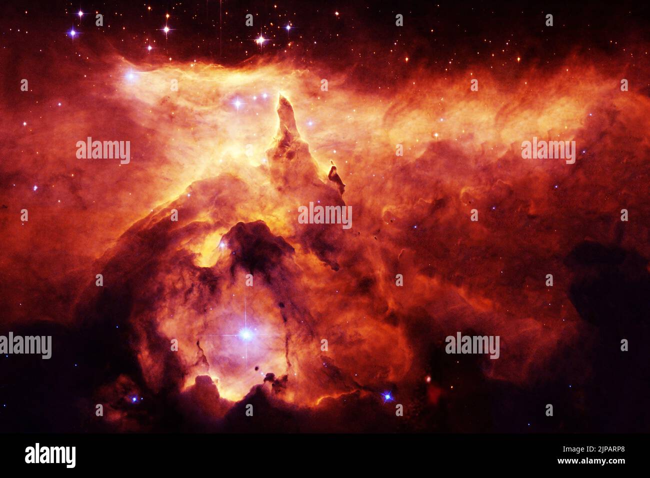 Red galaxy in deep space. Elements of this image furnished by NASA ...