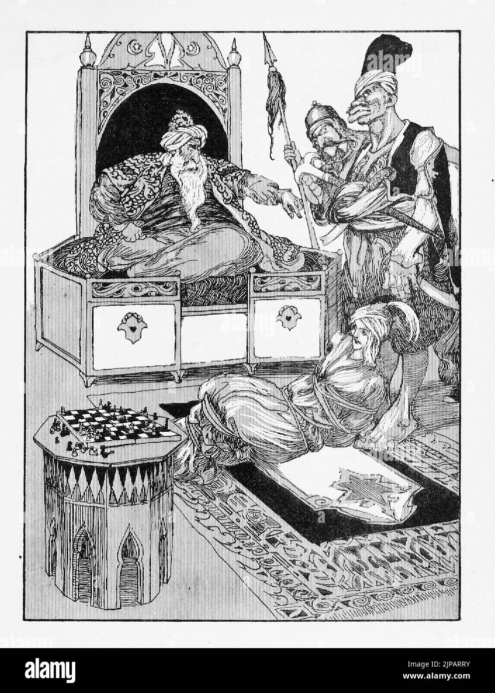 Prince Ahmed - The Padishah called in the executioner. Illustration by ...