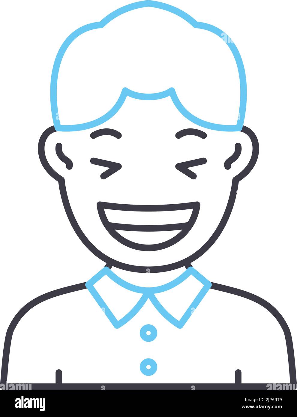 laugh line icon, outline symbol, vector illustration, concept sign ...