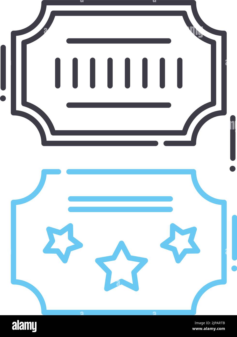 ticket line icon, outline symbol, vector illustration, concept sign ...