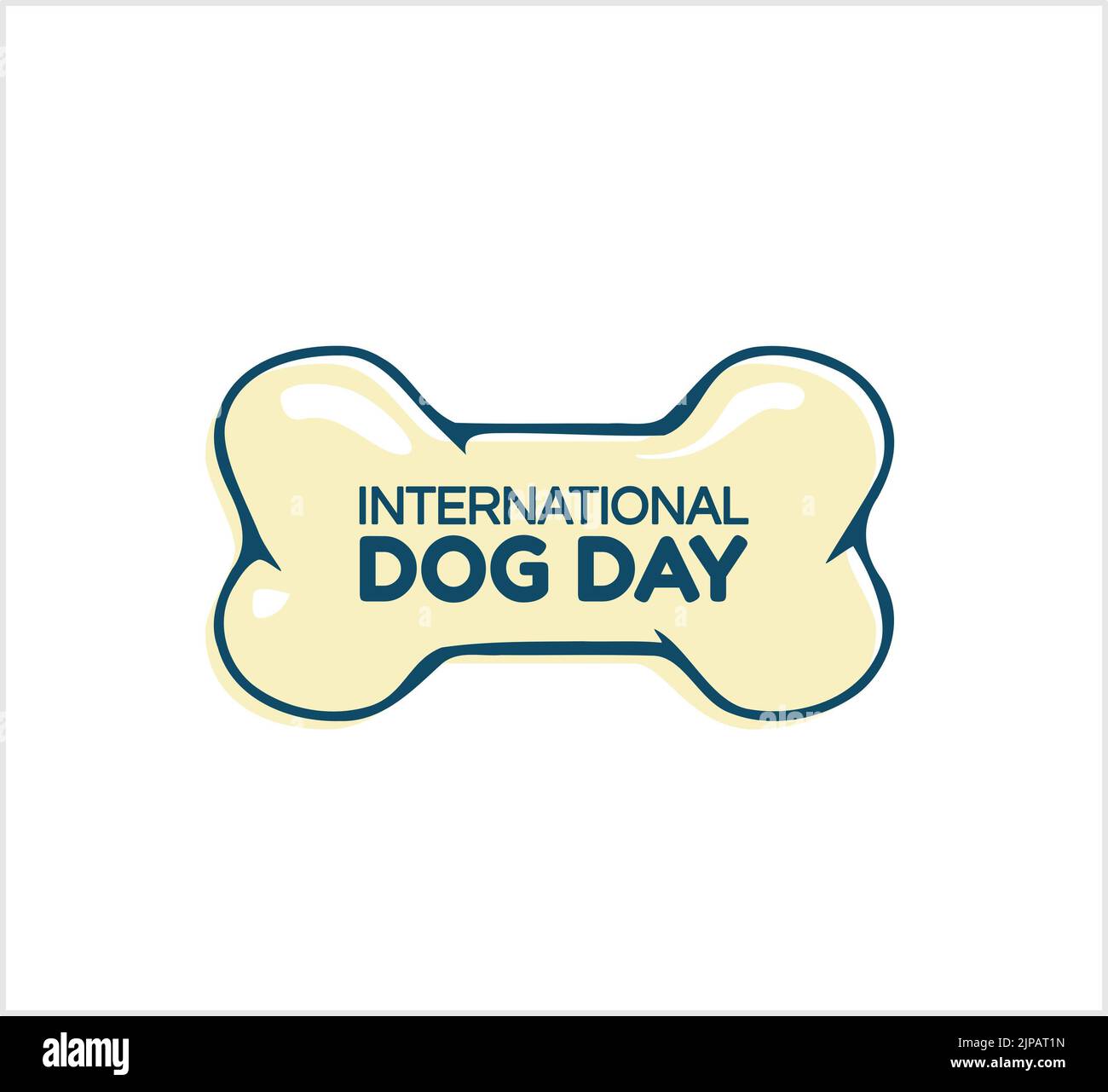International Dog Day, Dog Bone logo or icon in blue and yellow Stock ...